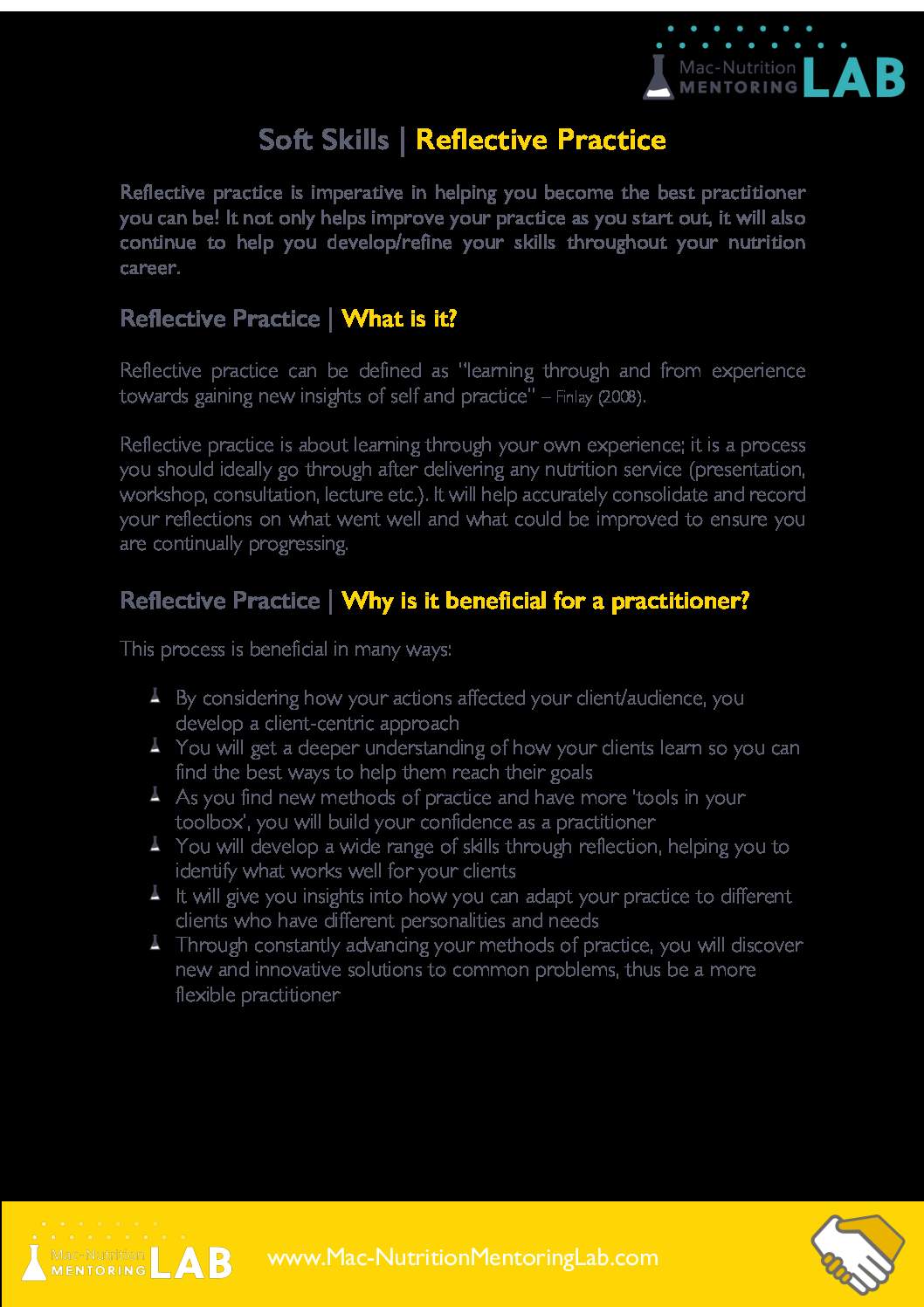 Reflective Practice Information - Mentoring Lab - Mentoring Lab